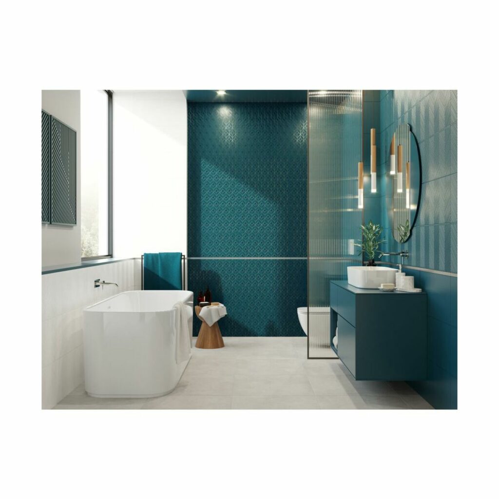 Płytka Ceramika Color Blue Chevron Mat 30x60 rektyfikowana matowa ...